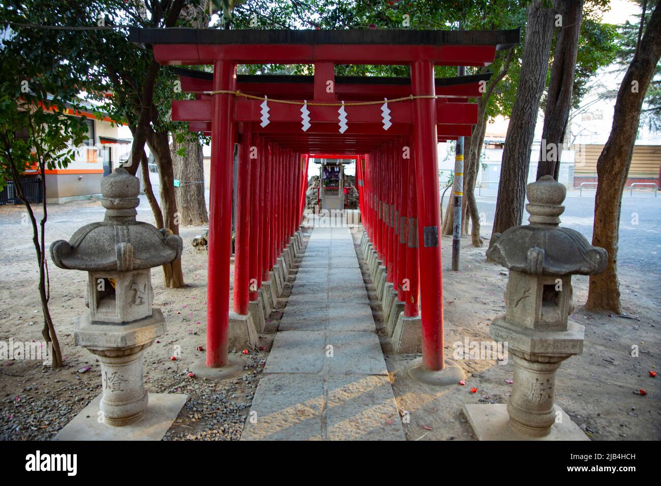 Big religious gate at Hanazono shrine in Tokyo Stock Photo - Alamy