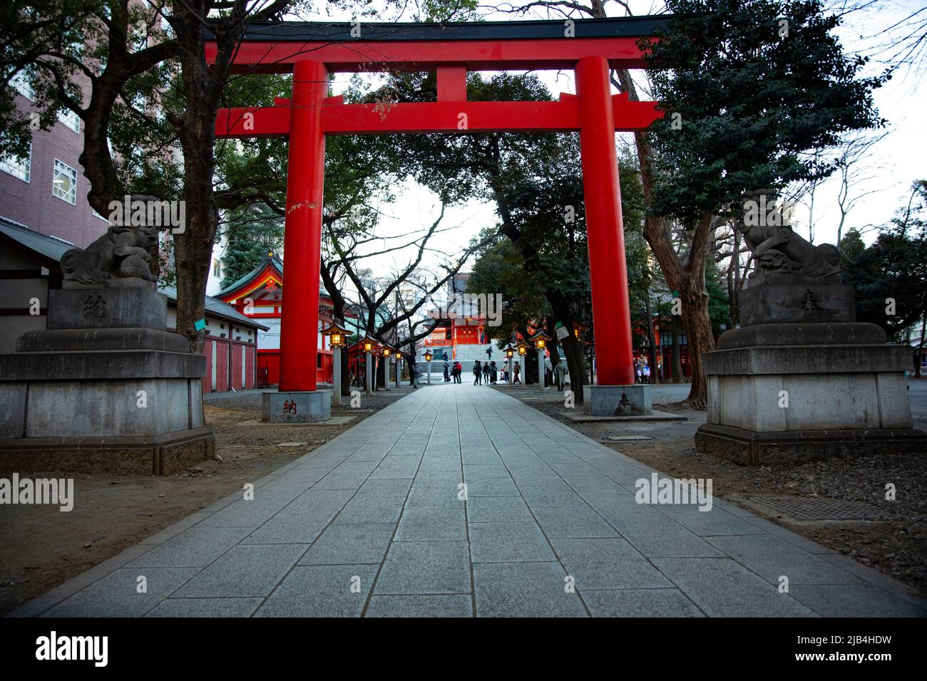 Big religious gate at Hanazono shrine in Tokyo Stock Photo - Alamy