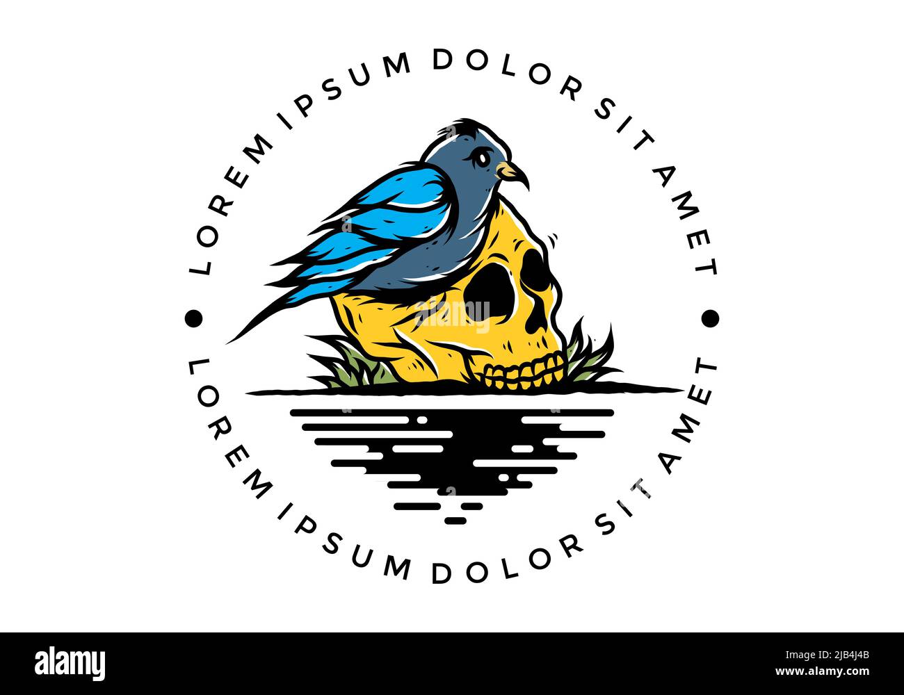 Bird nesting in skull illustration design Stock Vector Image & Art - Alamy