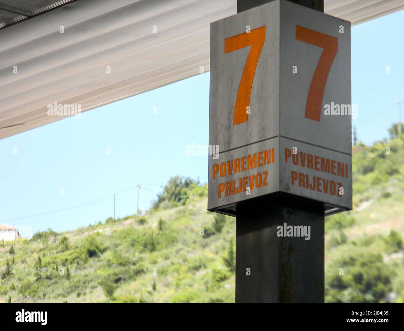 Old bus stop sign hi-res stock photography and images - Alamy