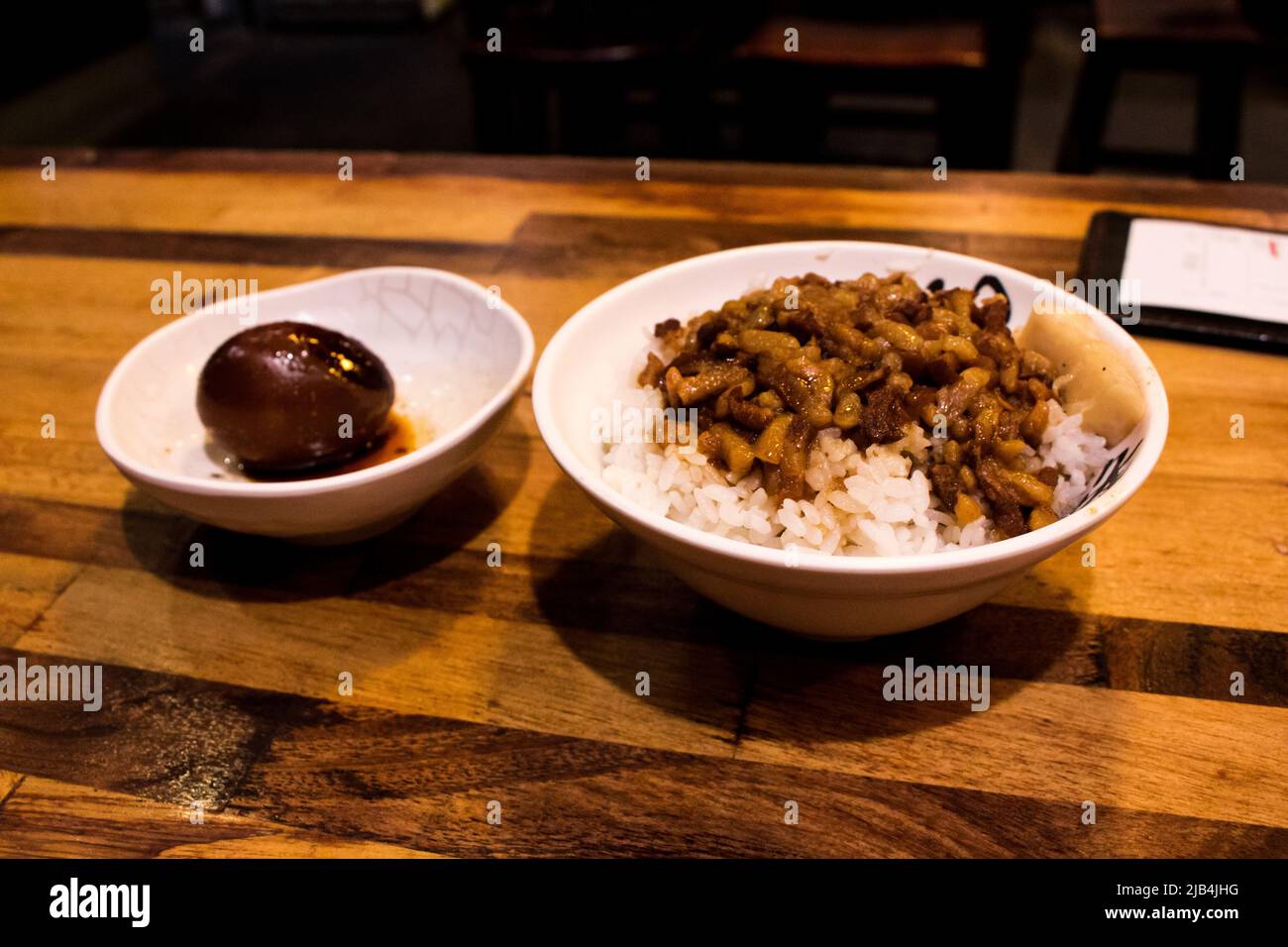 Lo bah png, Taiwanese minced pork rice dish, with seasoned boiled egg ...