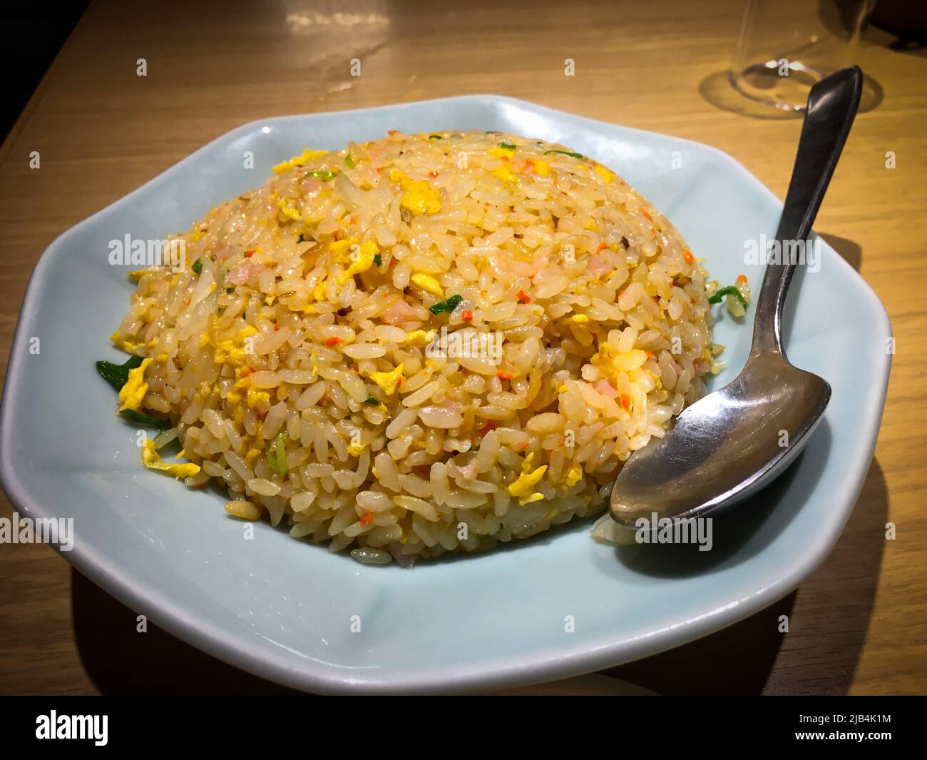Egg fried rice on plate at the Japanese ramen restaurant, Japan Stock ...