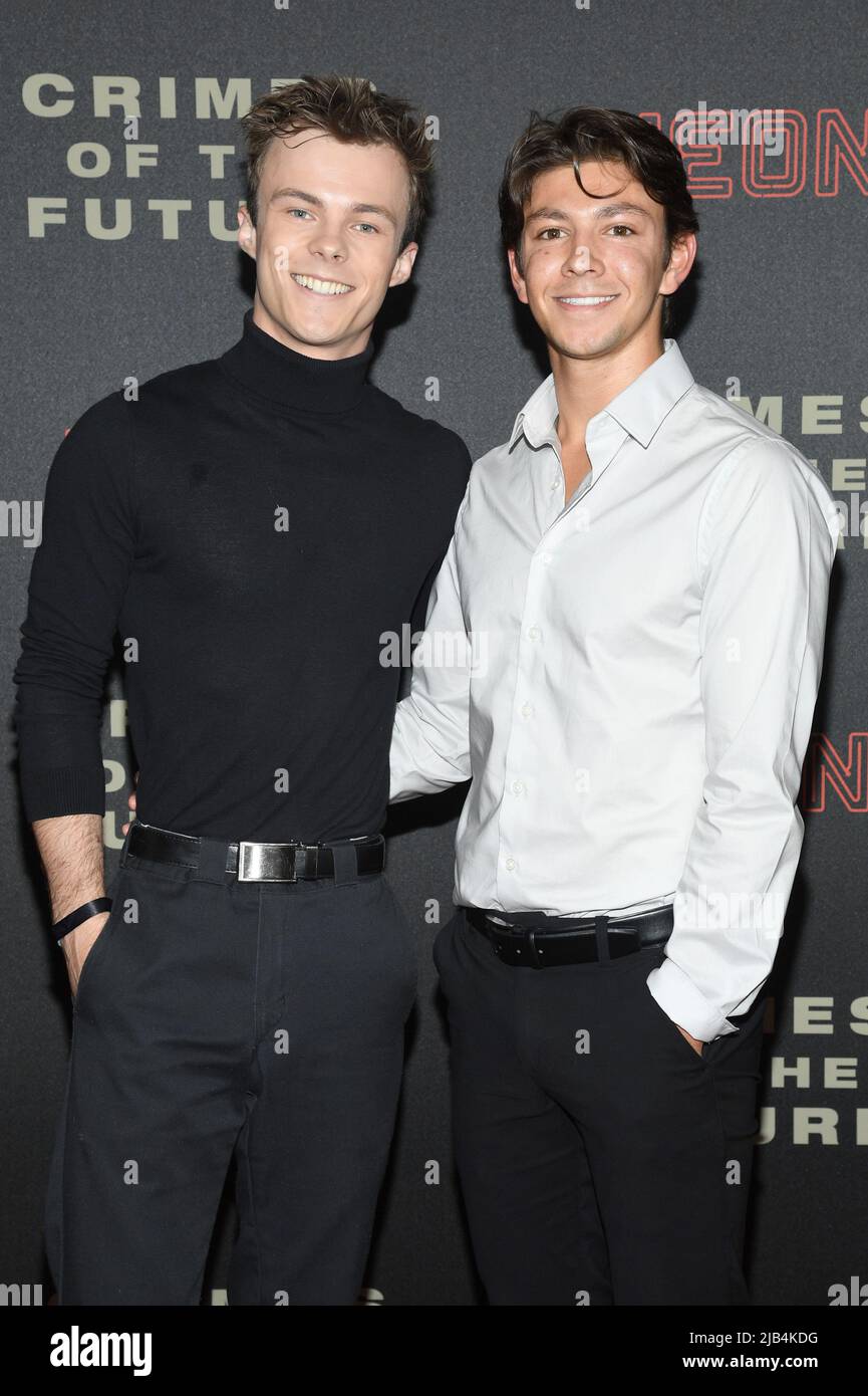 (L-R) Nicholas Hamilton and Jackson Tremblay attend the “Crimes Of The ...