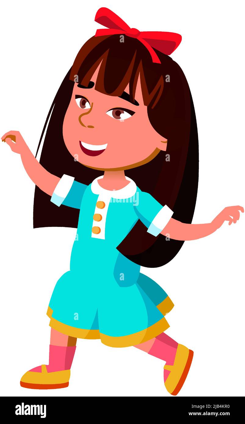 Girl Kid Dancing Rhythmic Energy Dance Vector Stock Vector Image & Art ...