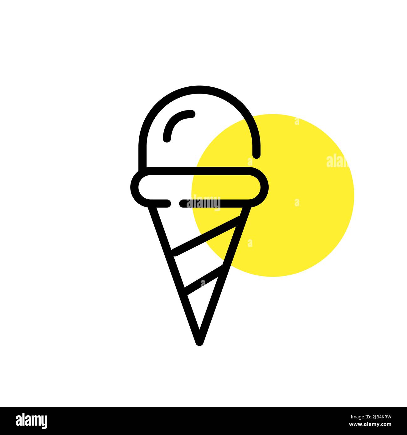 Ice cream cone. Pixel perfect, editable stroke line art icon Stock ...