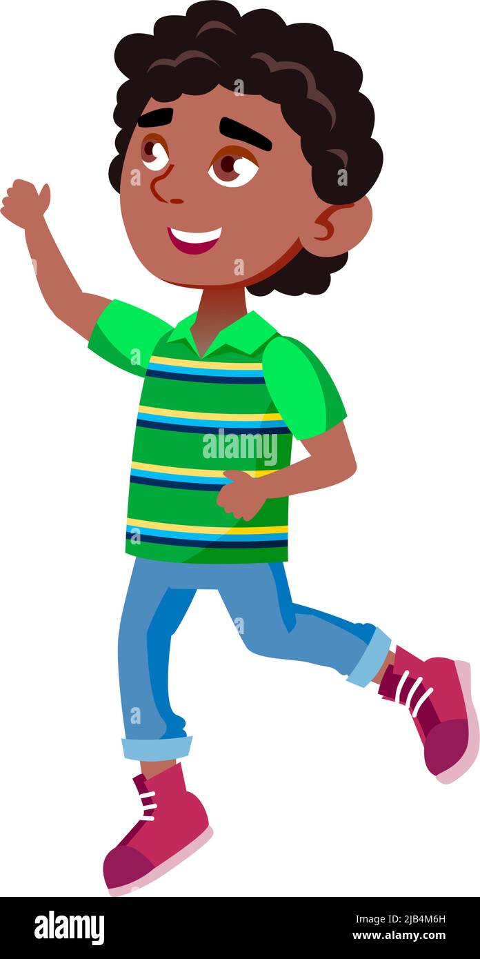 Boy Child Energy Jumping On Playground Vector Stock Vector Image & Art ...