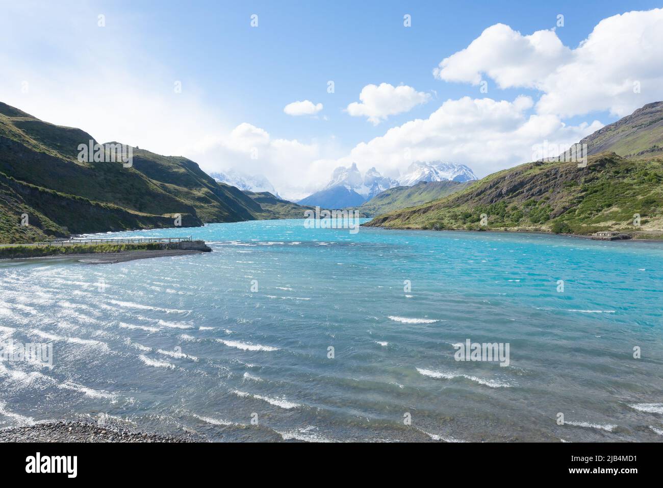 Torres del Paine National Park landscape, Chile. Rio Paine, chilean ...