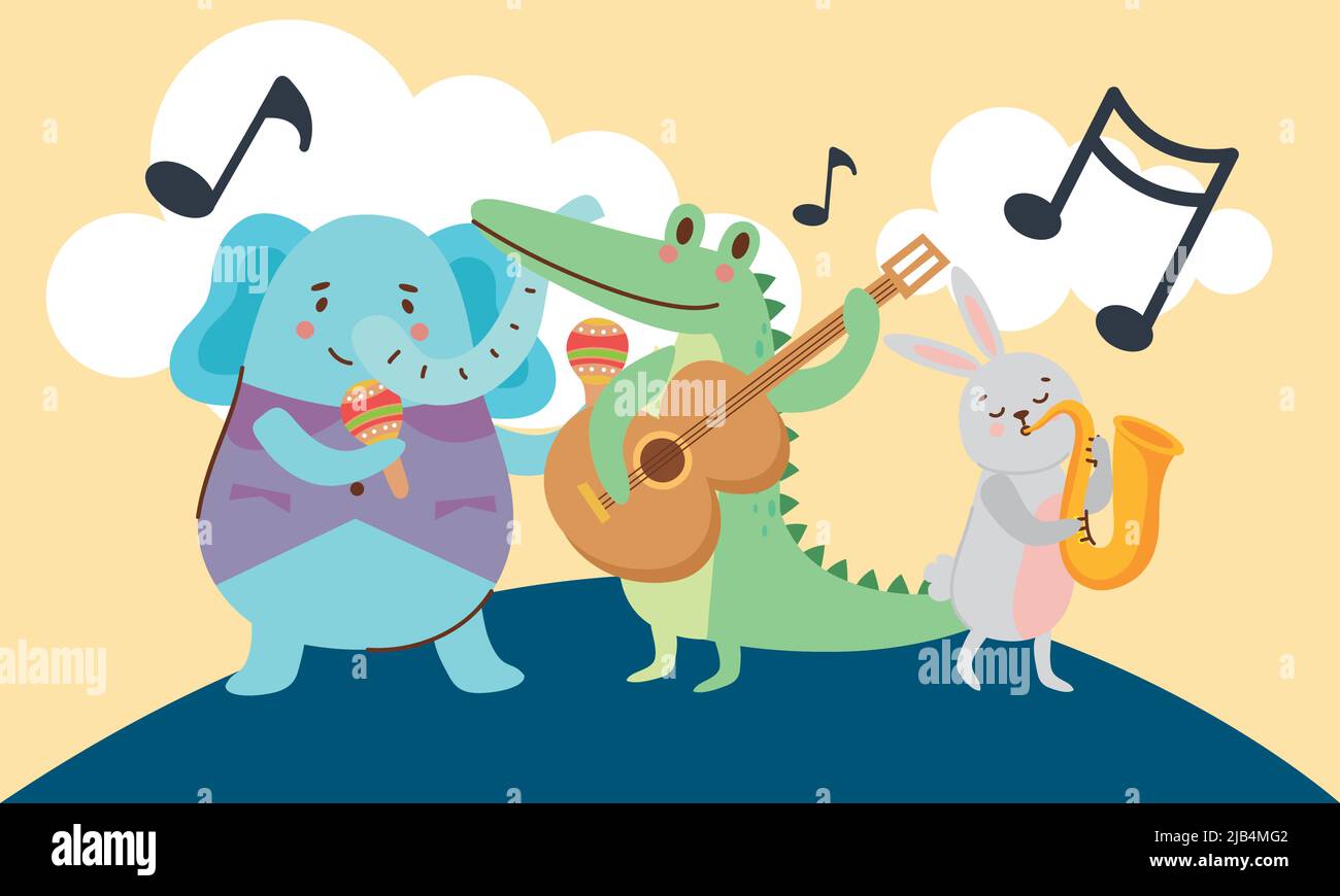 Animals playing musical instruments Stock Vector Images - Alamy