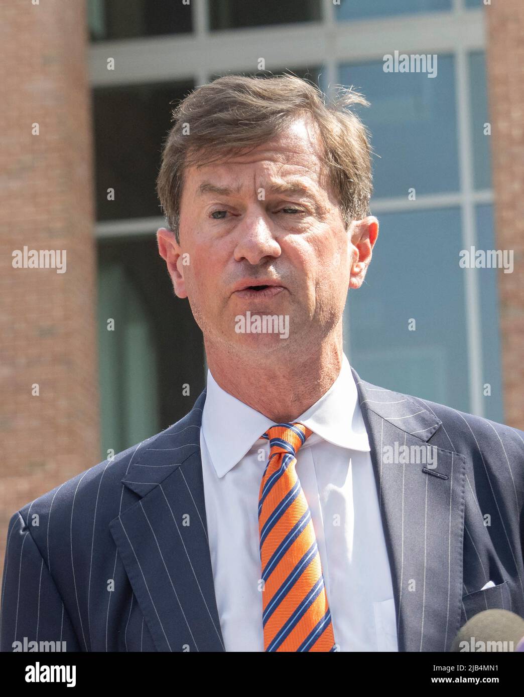 Benjamin G. Chew makes a statement outside the Fairfax County ...