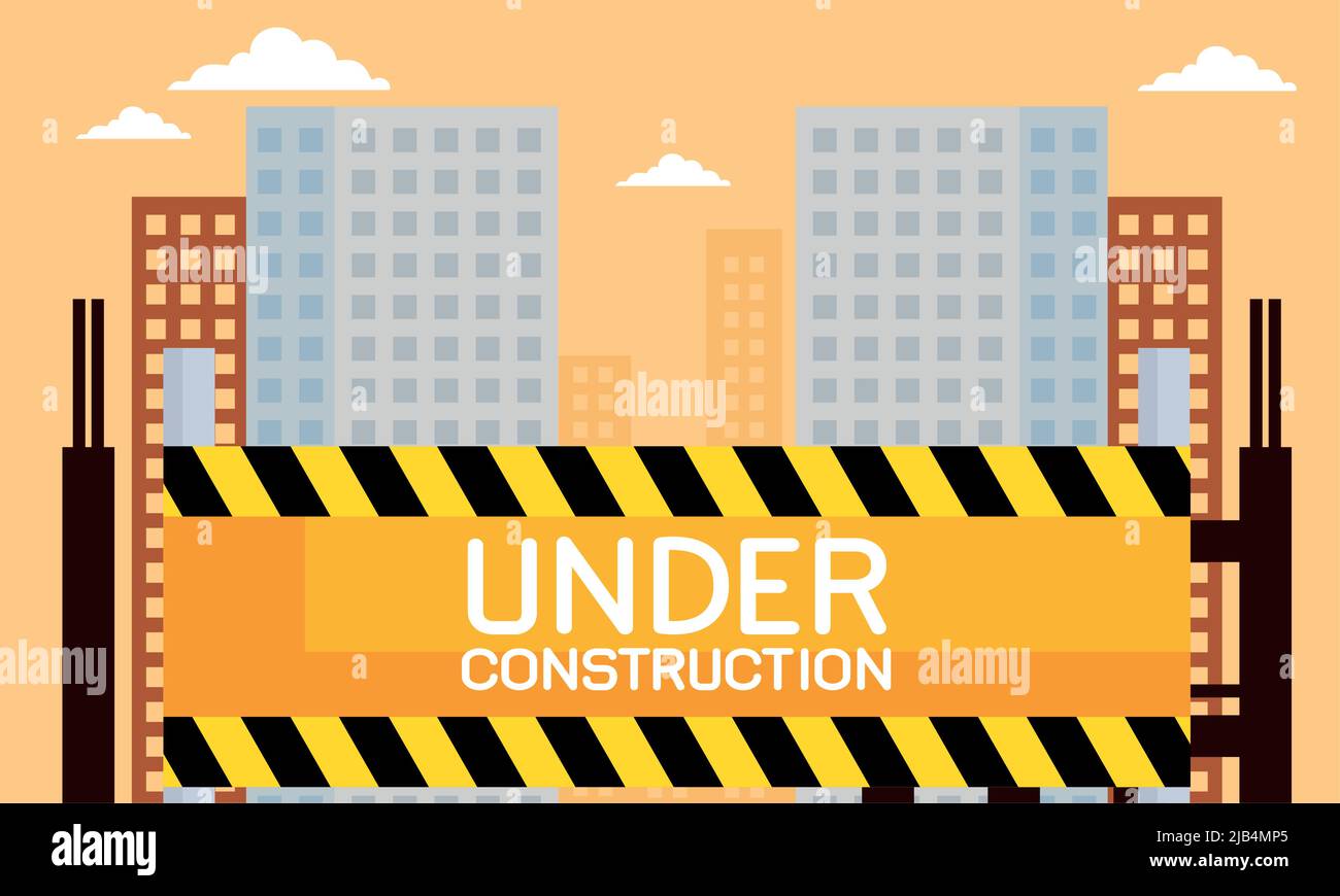 under construction label scene Stock Vector Image & Art - Alamy