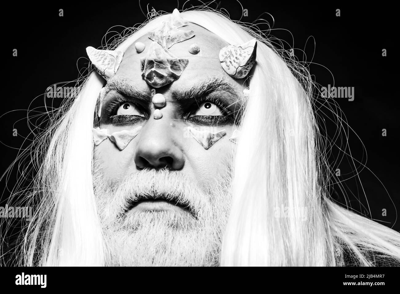 Burning diabolic demon summons evil forces and opens hell. Horror with ...