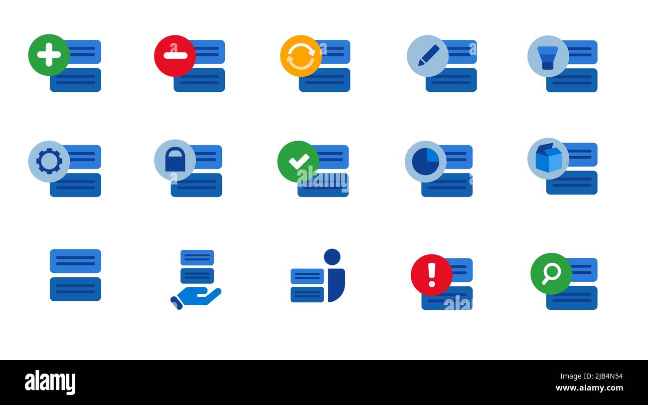 server icon set collection of data center management security add ...