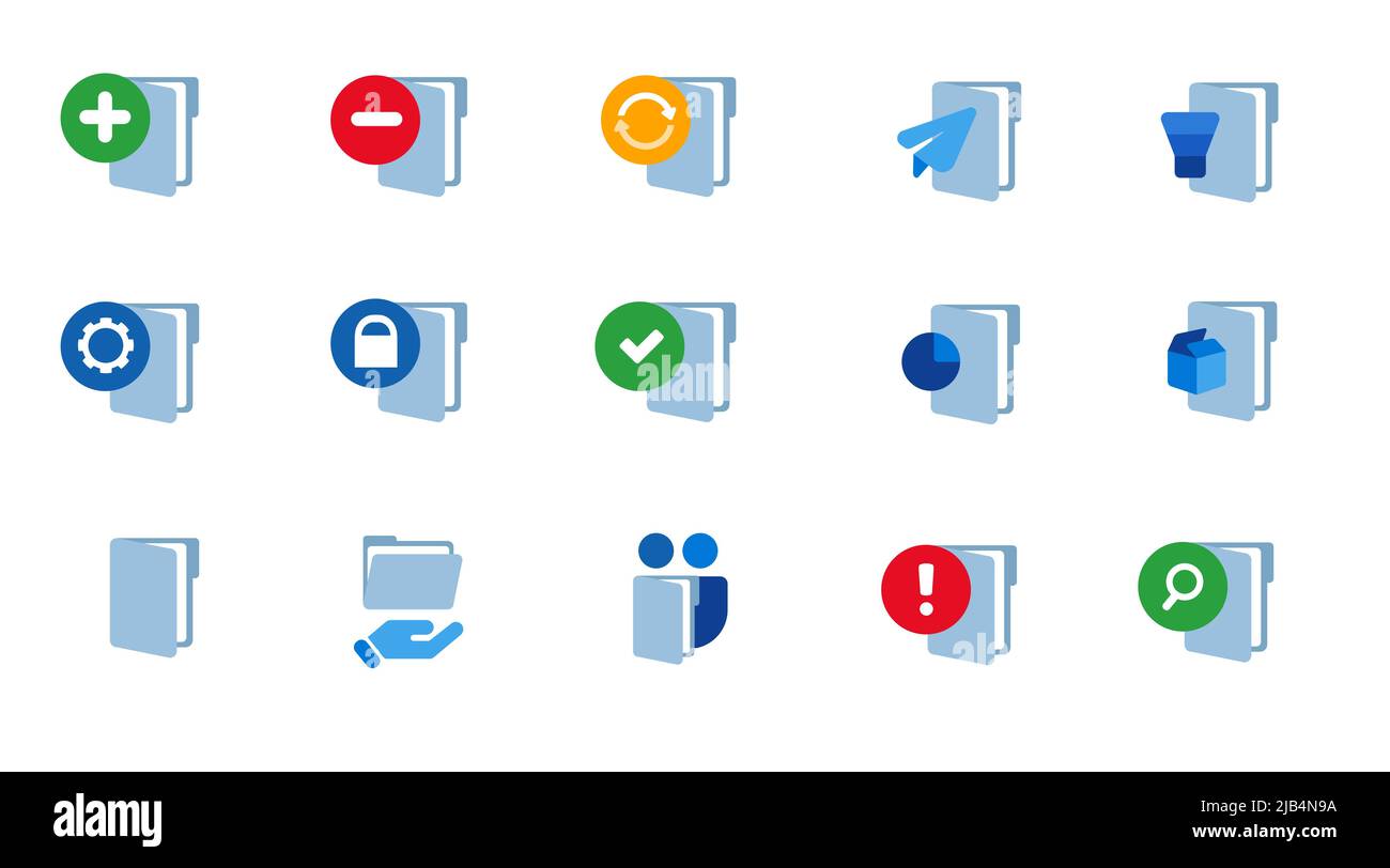 Folder document archive binder sharing icon set collection blue ...