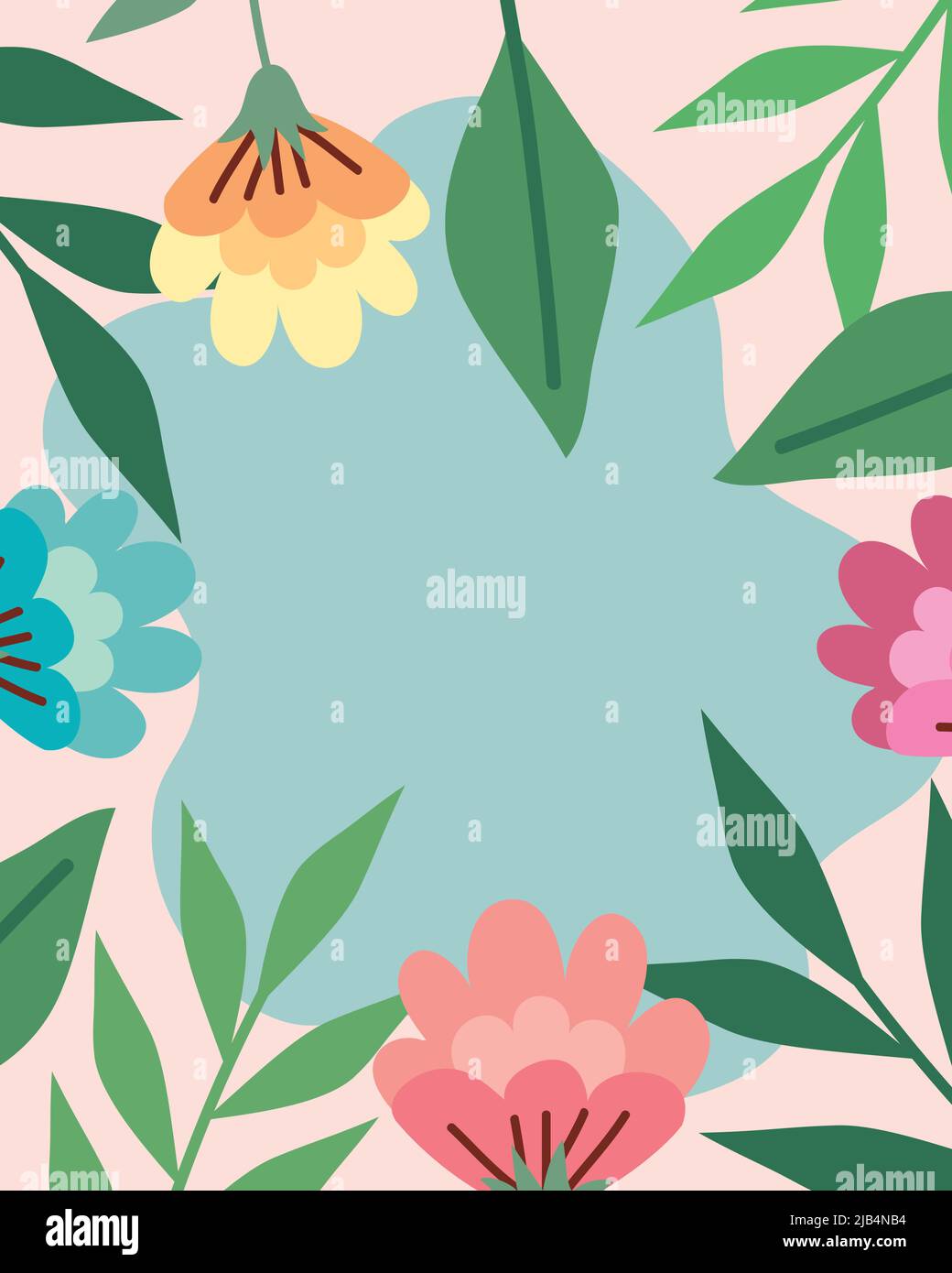 garden flowers in stain frame Stock Vector Image & Art - Alamy