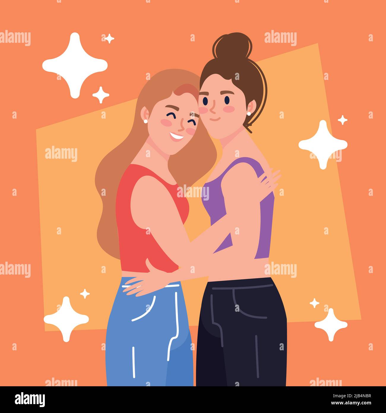 Two Lesbians Stock Vector Images Alamy