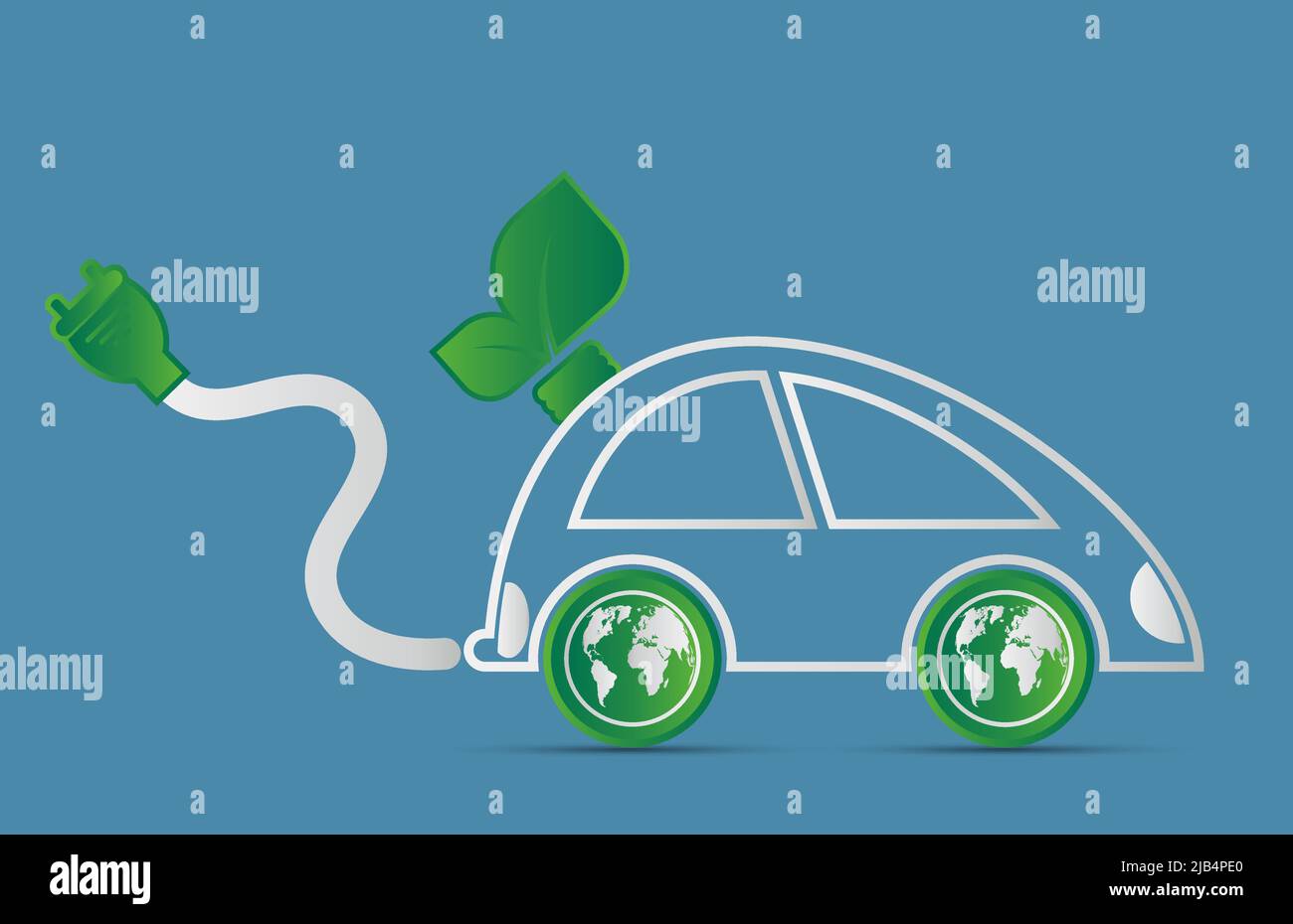 Ecology and Environmental Cityscape Concept,Car Symbol With Green ...