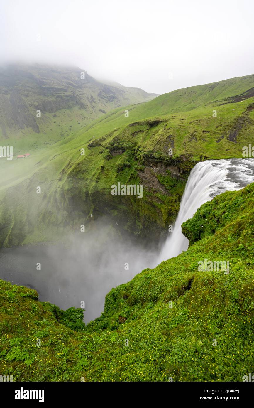 Skogafoss Waterfall, Skoga River, Landscape at Fimmvoerouhals Hiking ...
