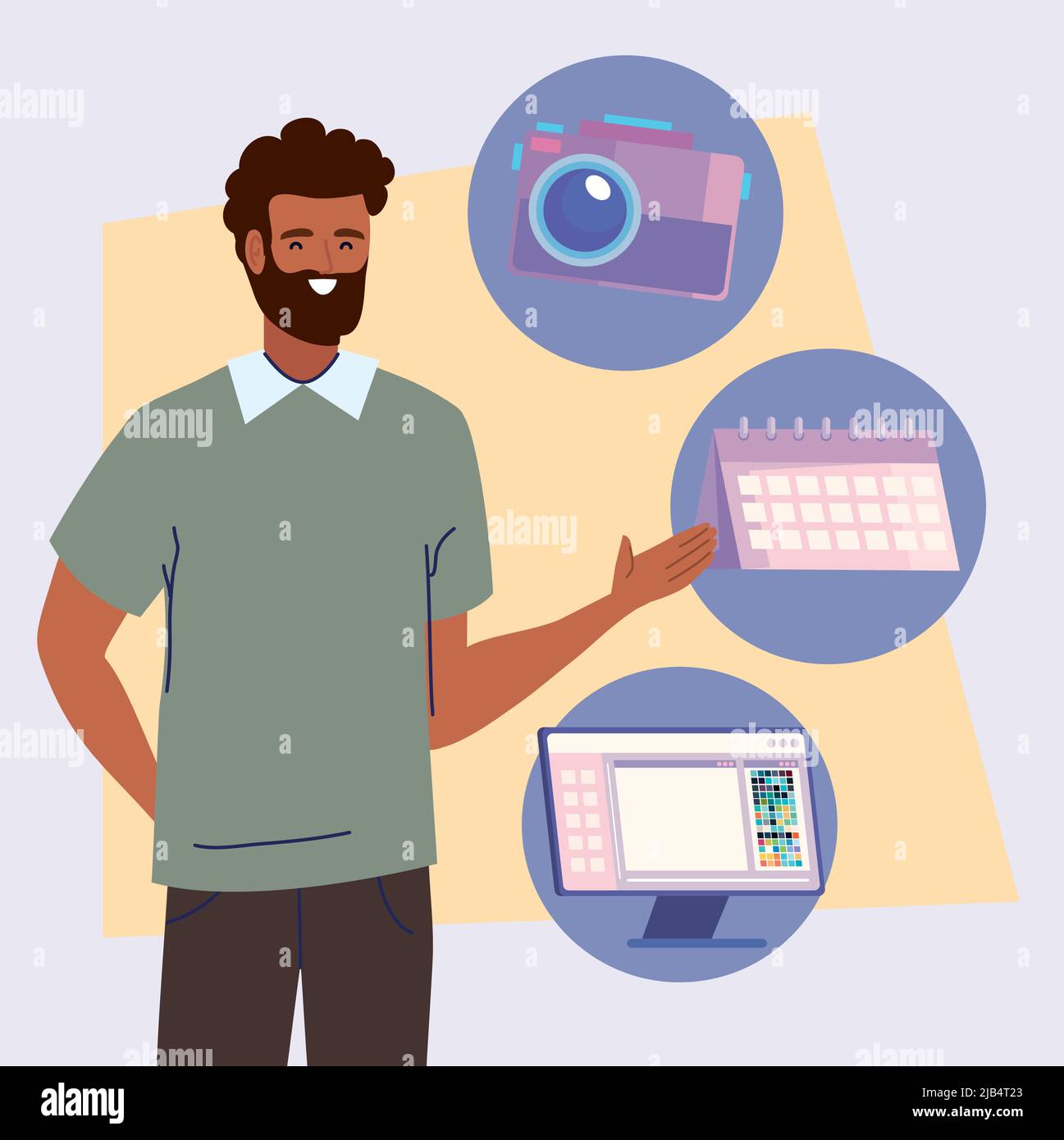 bearded male designer Stock Vector Image & Art - Alamy