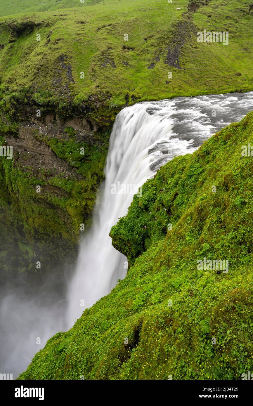 Skogafoss Waterfall, Skoga River, Landscape at Fimmvoerouhals Hiking ...