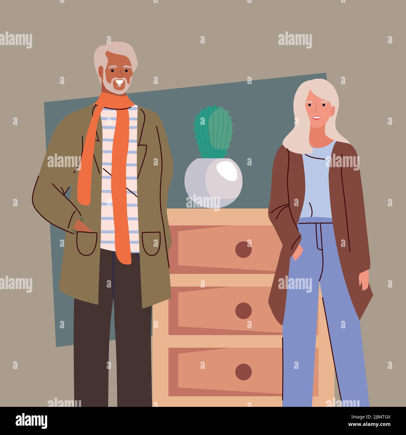 Elderly figures Stock Vector Images - Alamy