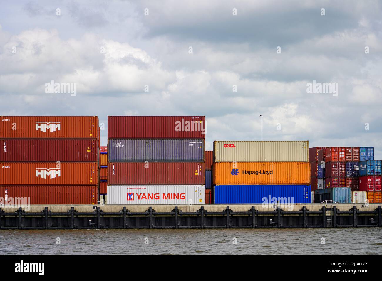 Dutch container port in the Rhine Maas Delta between Rotterdam and ...