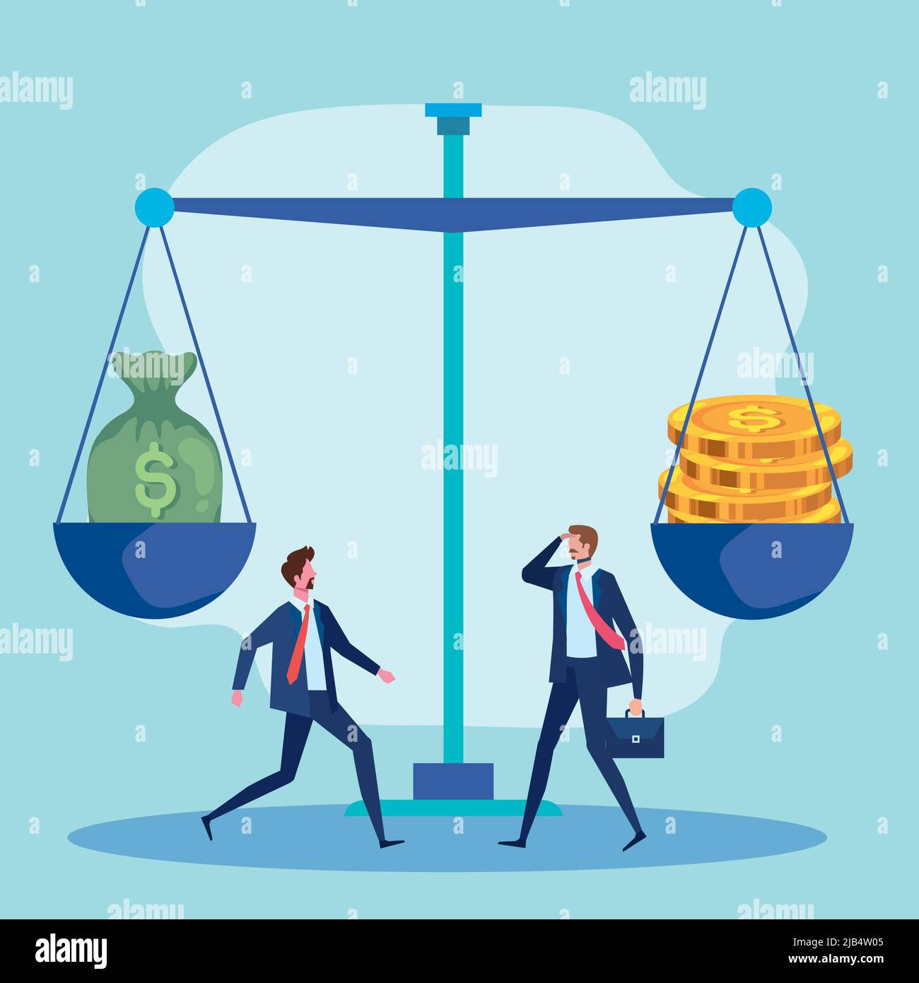 businessmen with money balance Stock Vector Image & Art - Alamy