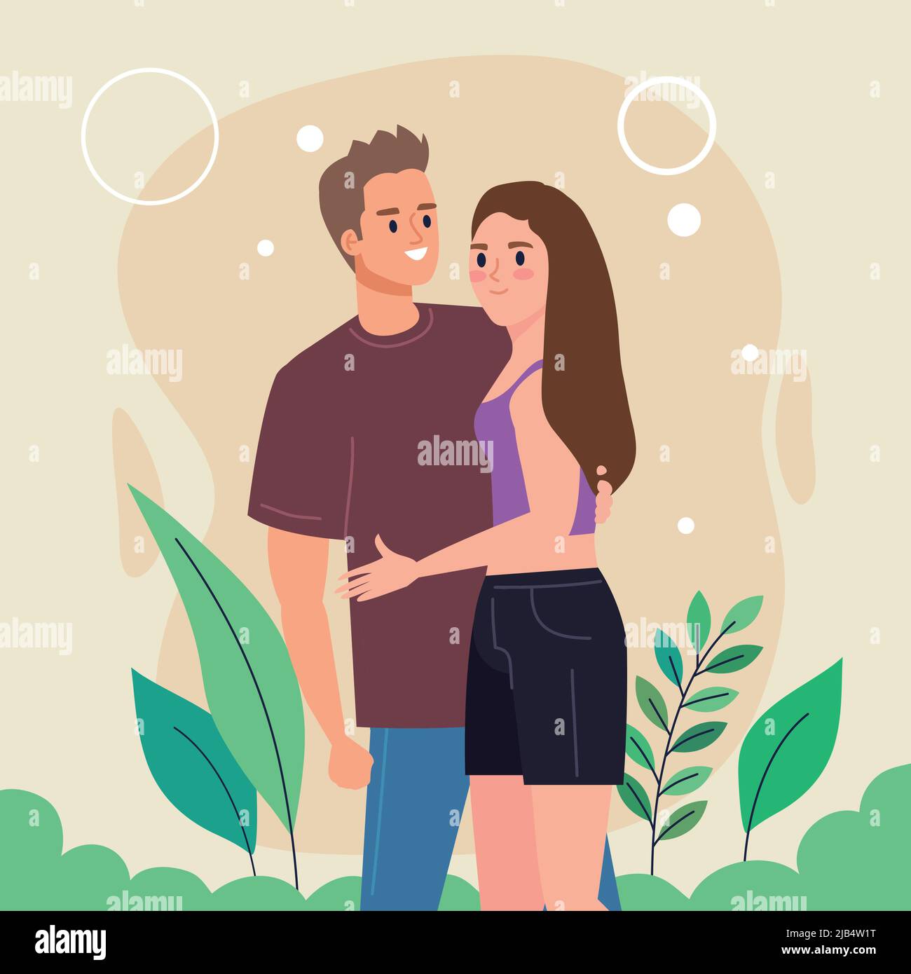 lovers couple hugging position Stock Vector Image & Art - Alamy