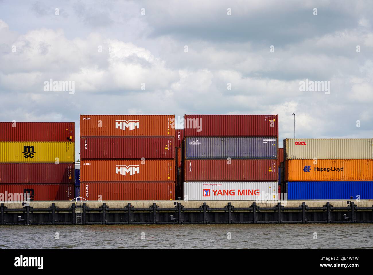 Dutch container port in the Rhine Maas Delta between Rotterdam and ...