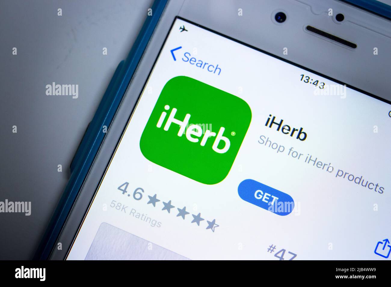 Kumamoto, Japan - Jul 23 2020 : Close up of iHerb logo in App Store on iPhone screen Stock Photo ...