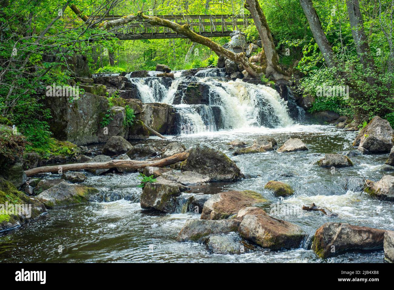 Waterfall Hallamoella in Simrishamn community, Scania, Sweden ...