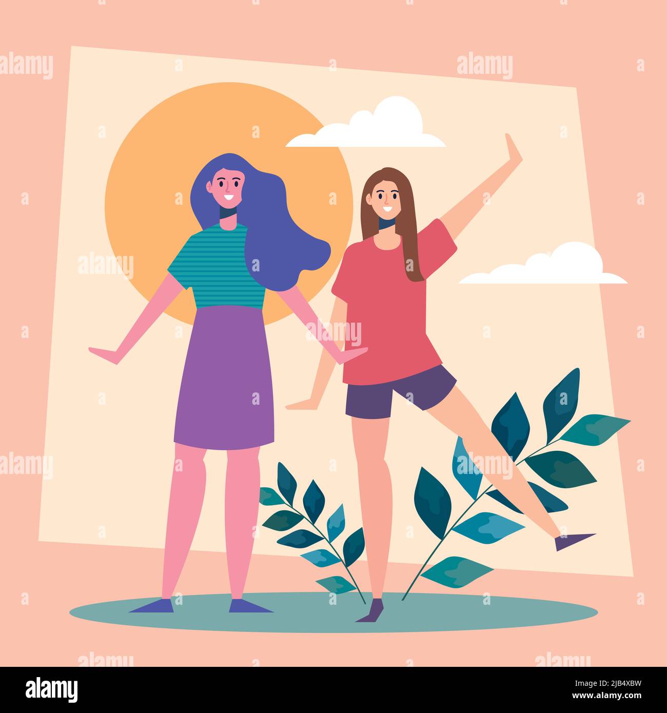Tow women Stock Vector Images - Alamy