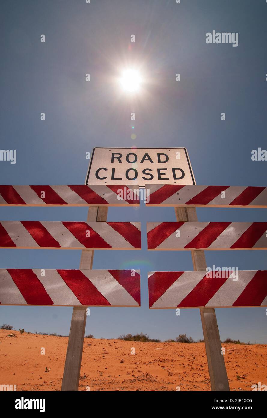Road closure, Road Closed, End, Road, Traffic sign, Stop, Sun, Desert ...