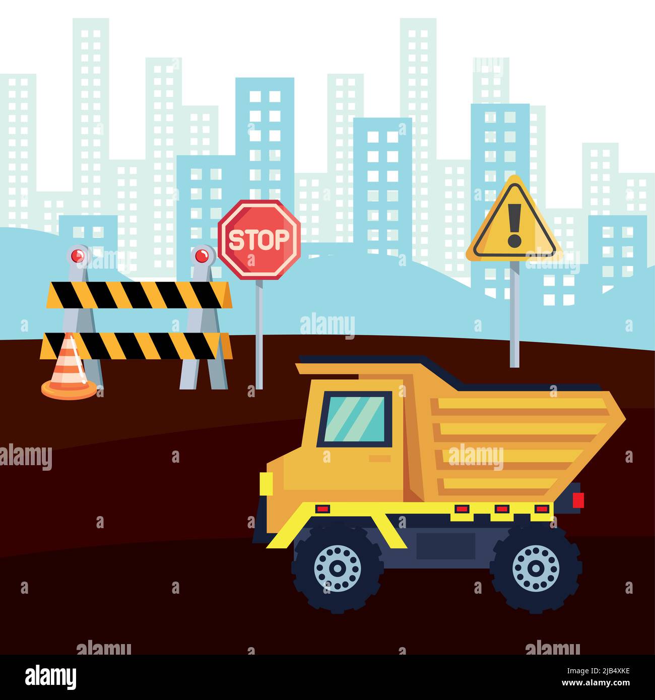 construction stop signal and fence Stock Vector Image & Art - Alamy