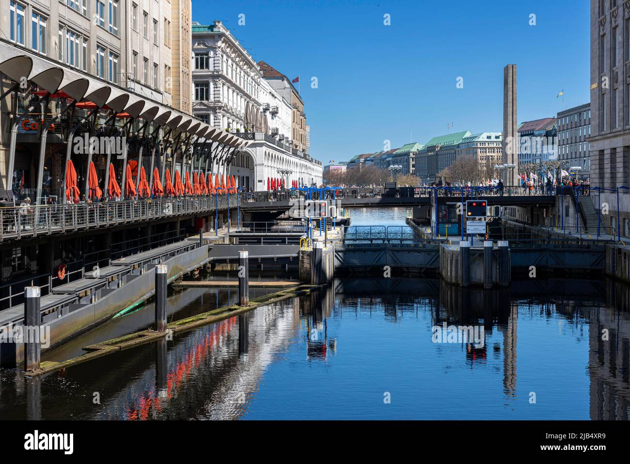 The Town Hall Lock on Alsterfleet, Hamburg, Germany Stock Photo - Alamy