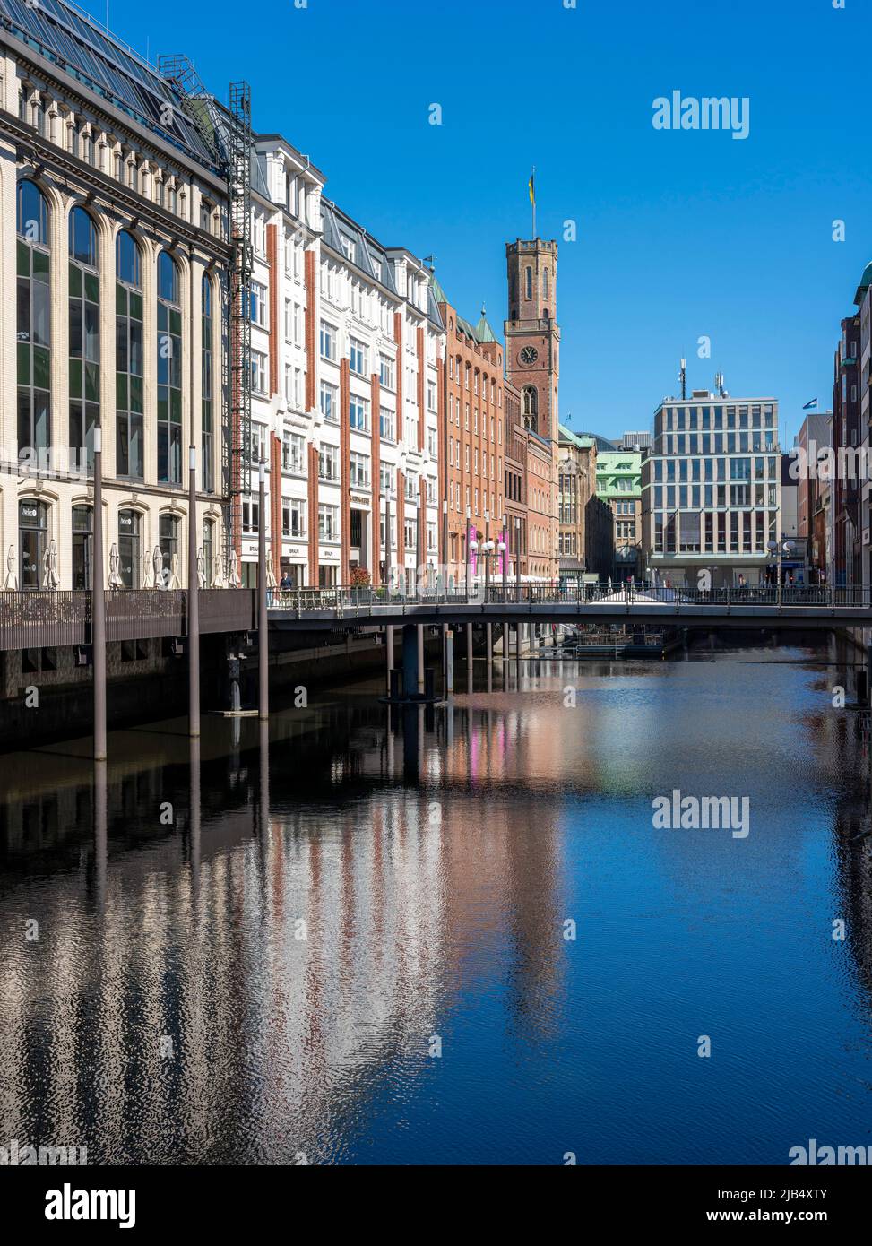 Residential and commercial buildings on Alsterfleet, Hamburg, Germany ...