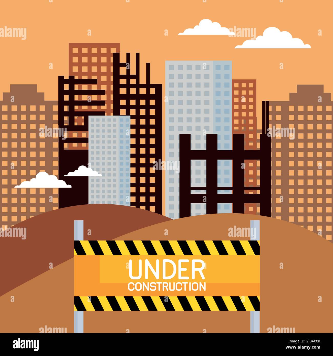 under construction label and buildings Stock Vector Image & Art - Alamy