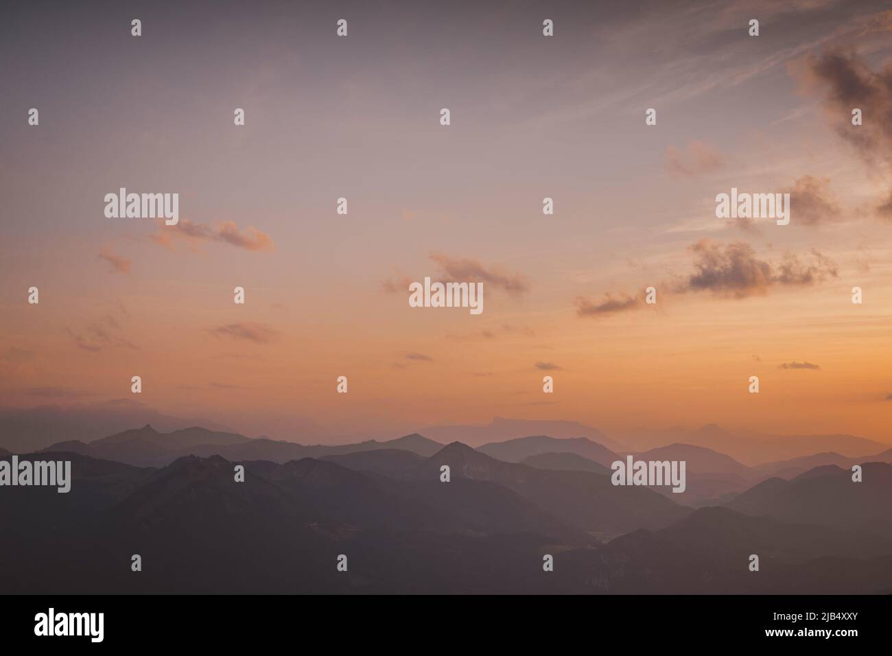 Beautiful evening view from the Schafberg mountain in upper austria ...