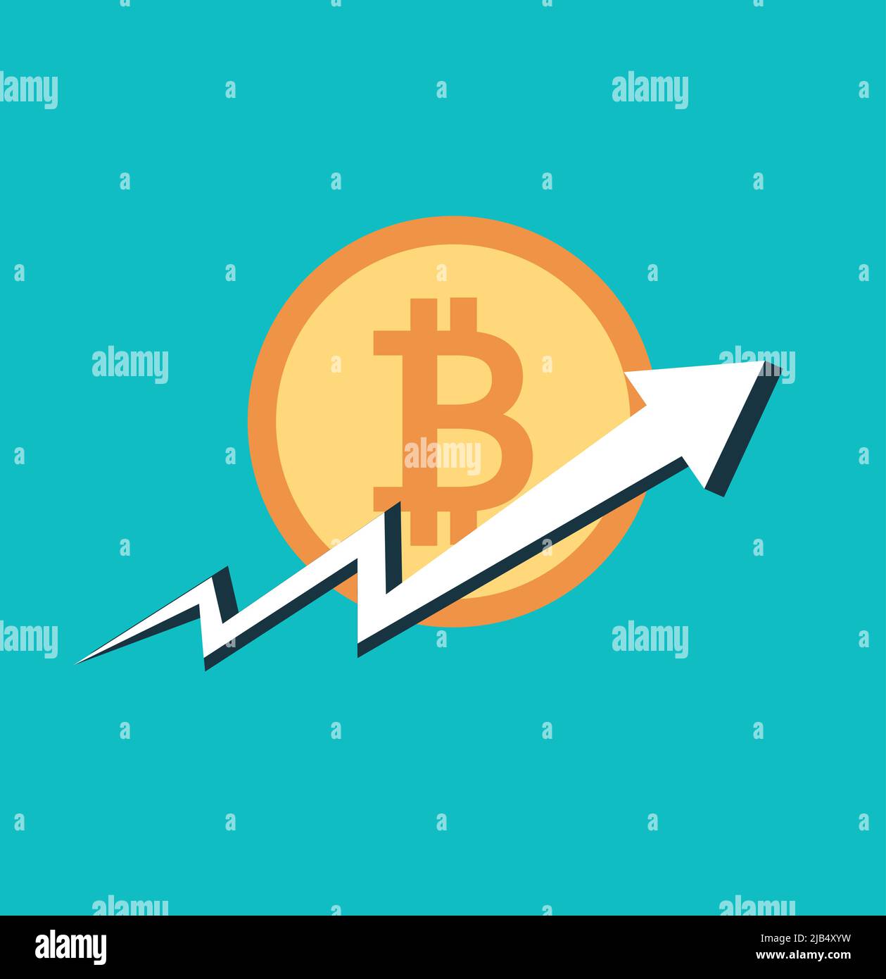 Bitcoin Business,Arrow soar to coin on background,Vector illustration ...