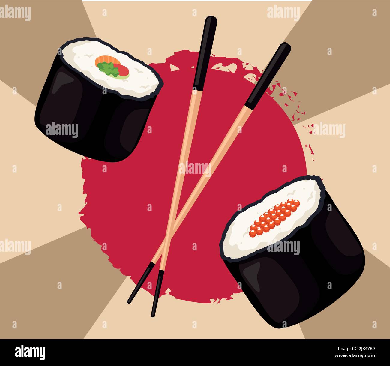 two sushi and chopsticks Stock Vector Image & Art - Alamy