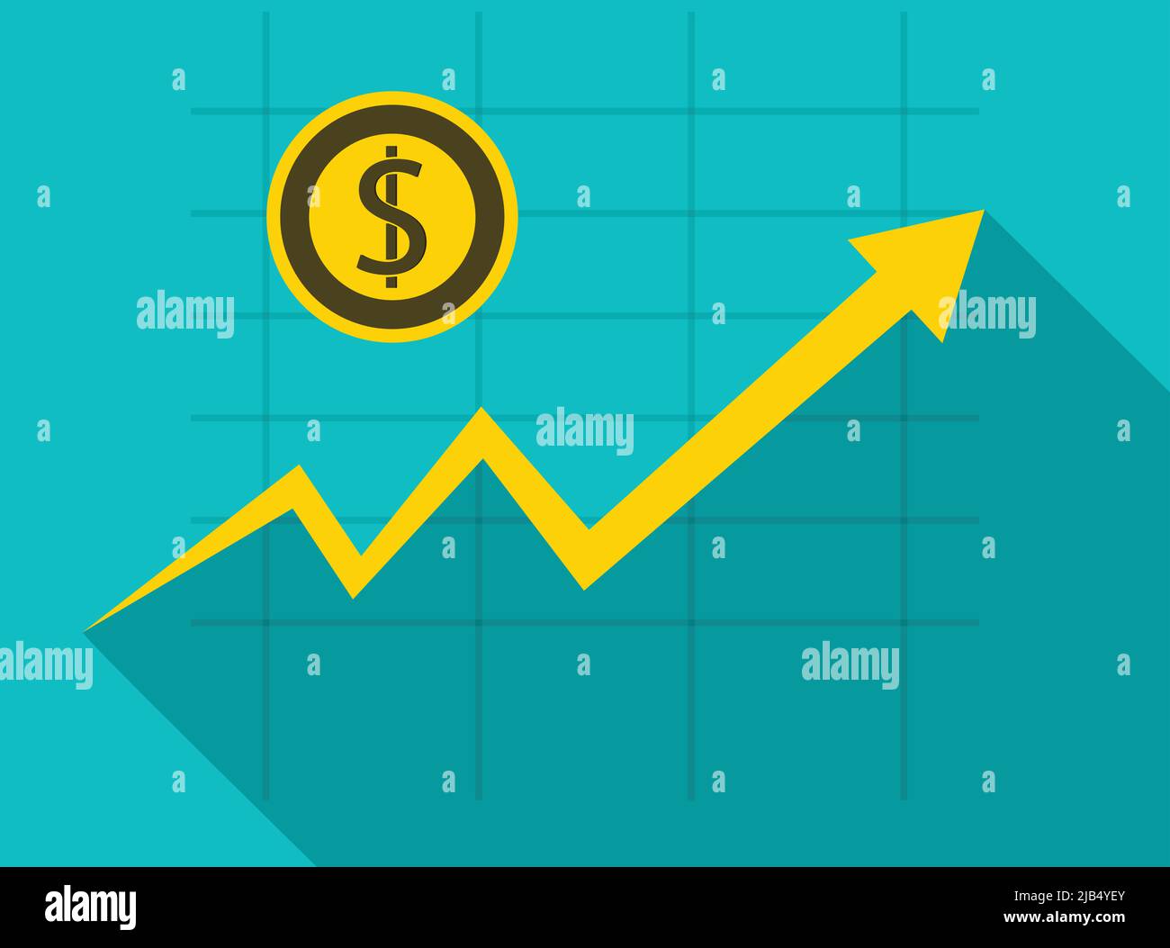 Business dollar coin concept growth chart on graph background,Vector ...
