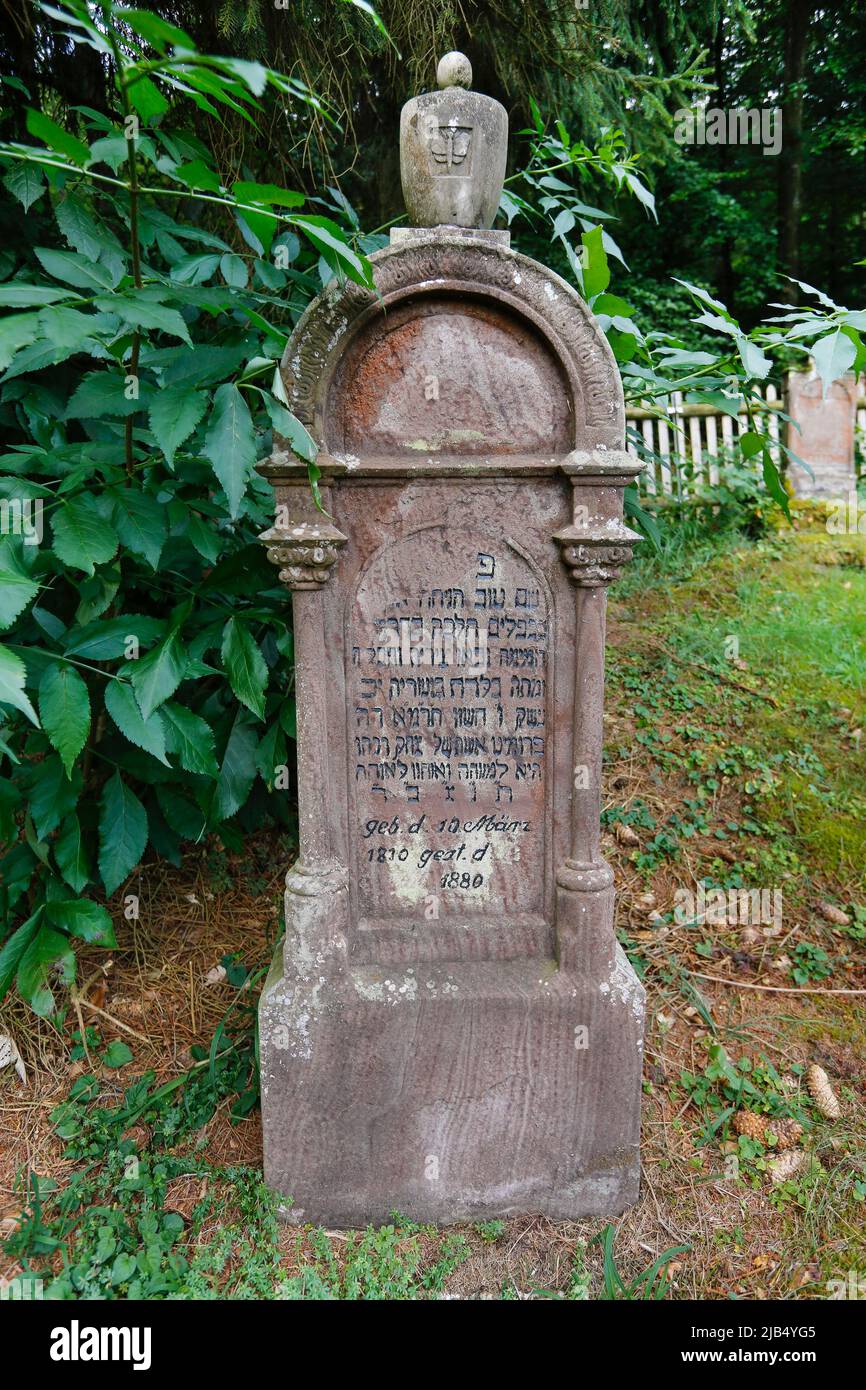 Buttenhausen Jewish cemetery, gravestone, mazewa, matzevah, matzewa ...
