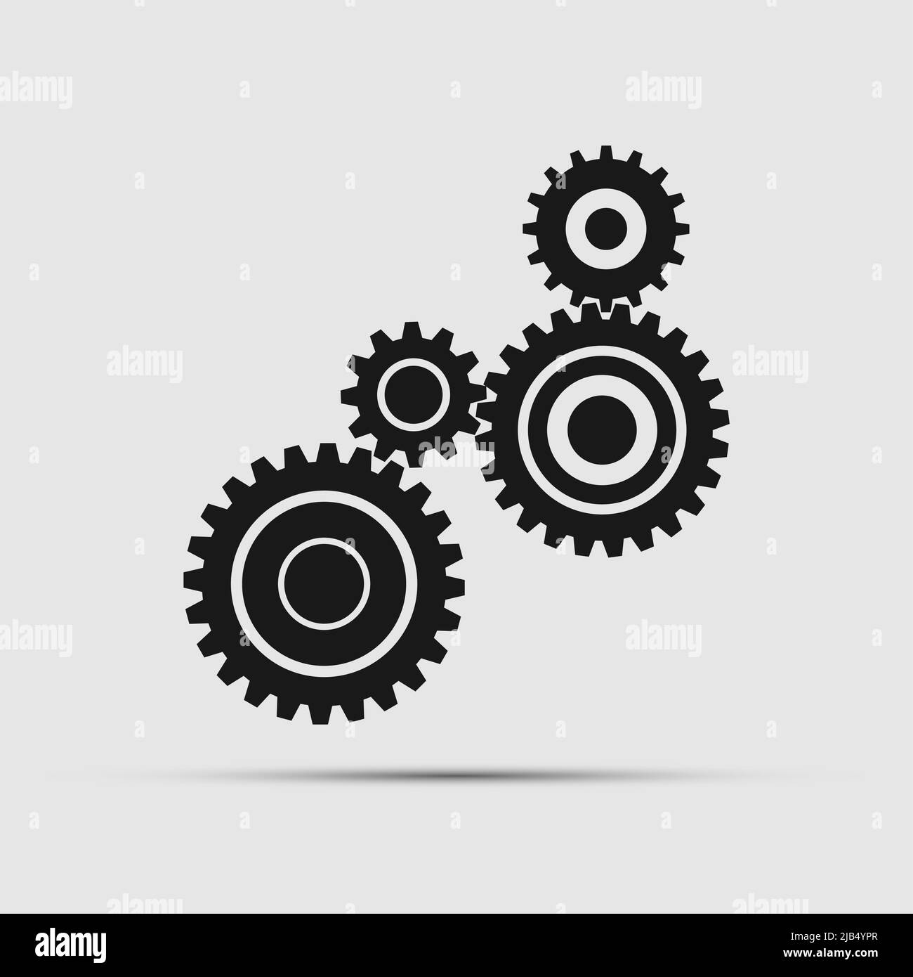 four pieces gears set icon on background,Vector illustration Stock ...