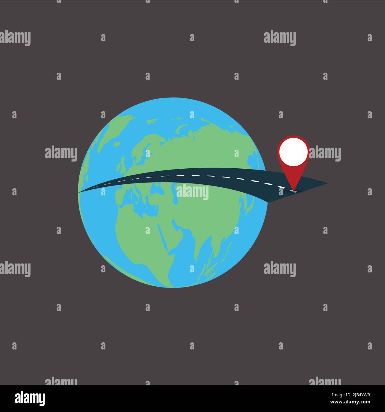 World travel concept background,road trip around the world.vector ...