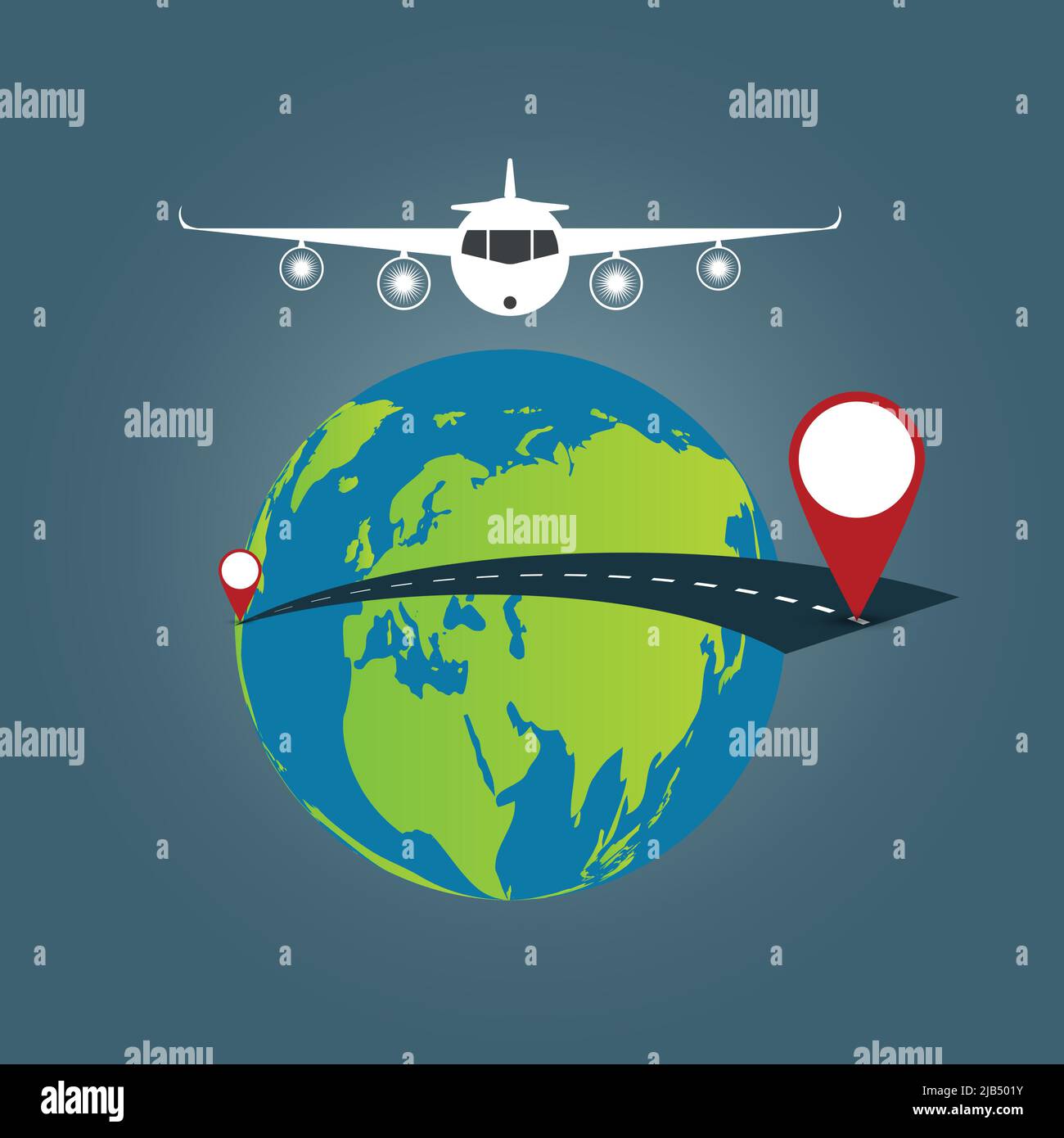 World travel concept background,Aircraft flying around the world.vector ...