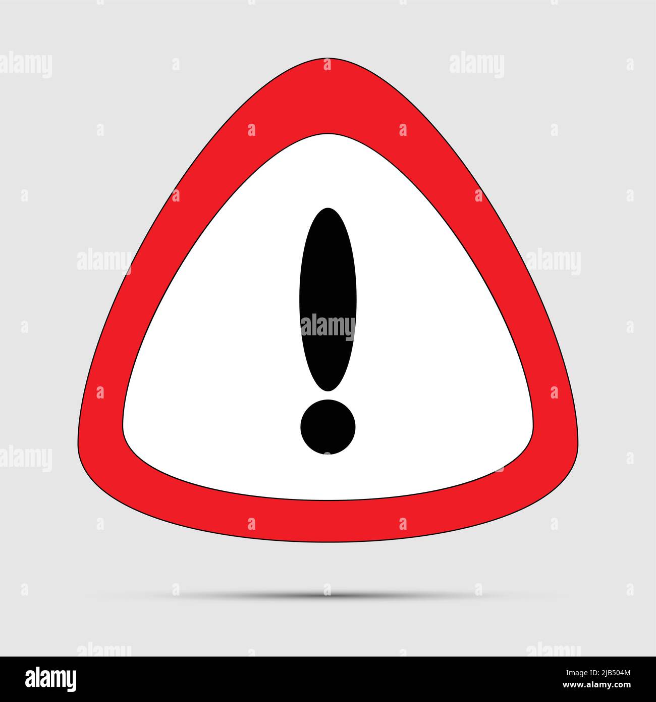 Exclamation mark symbol,red Warning Dangerous icon on white background ...