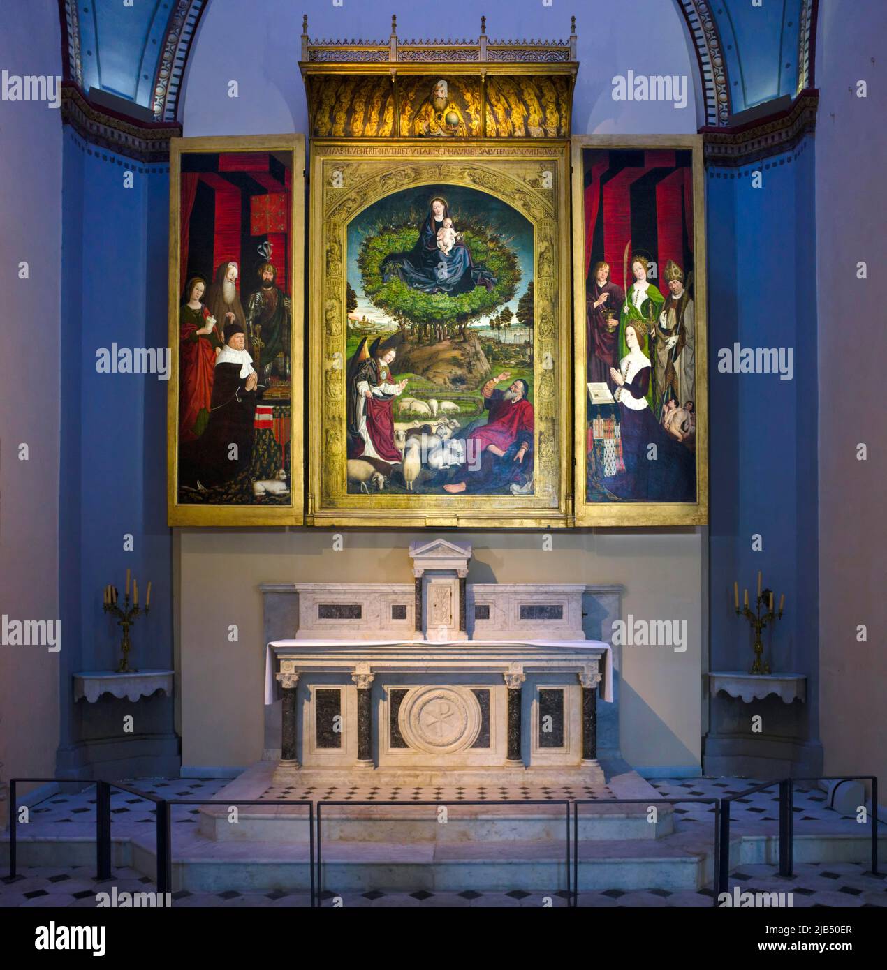 Triptych of the Burning Bush by Nicolas Froment, interior, Saint ...