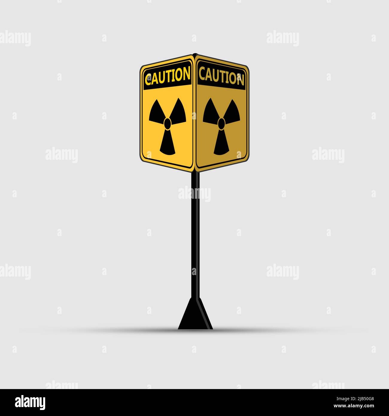 Poles warning yellow of the danger,radiation icon symbol,Vector ...