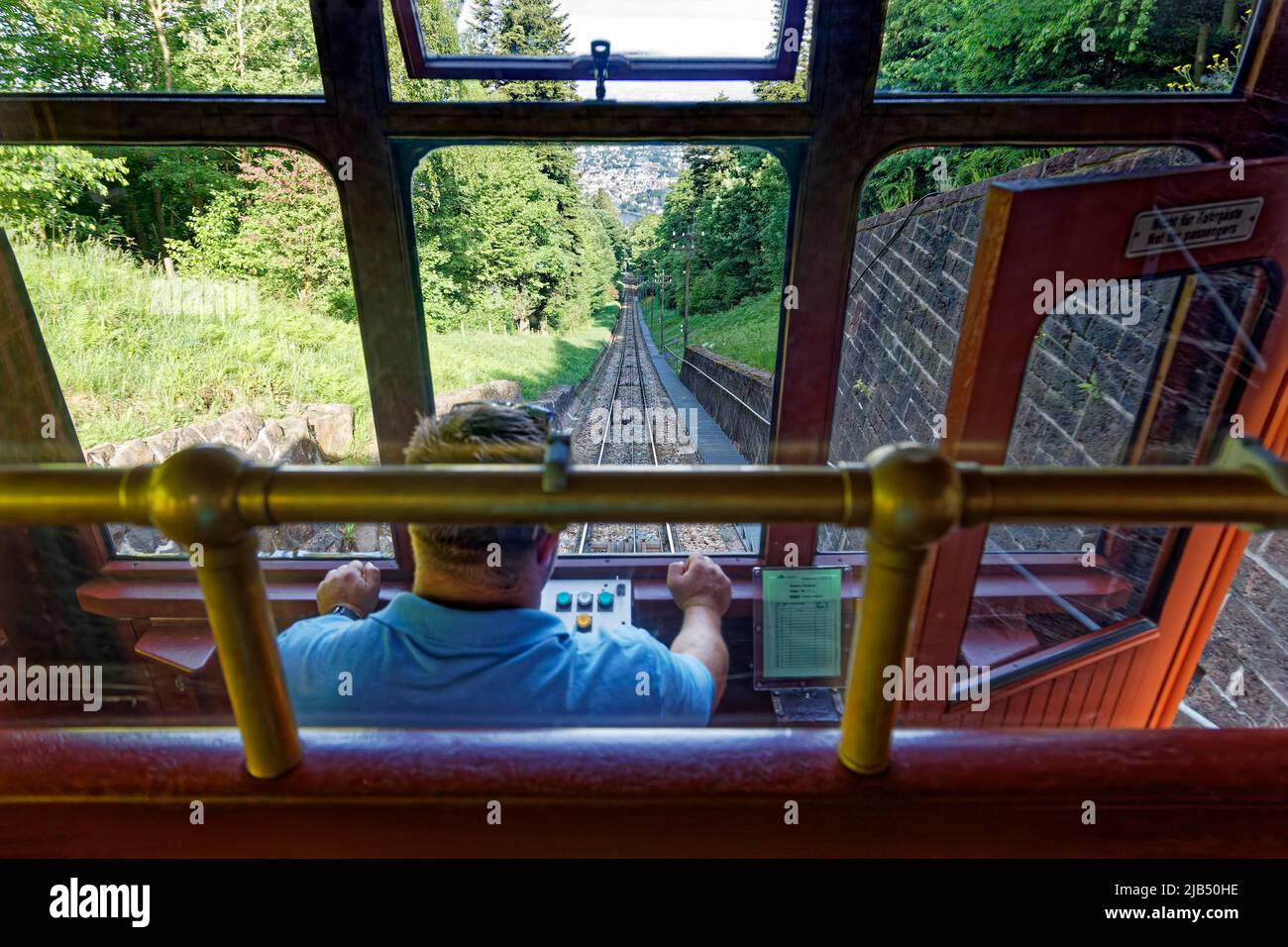 Car driver, driver, driver's cab, rail, descent, upper Heidelberg ...