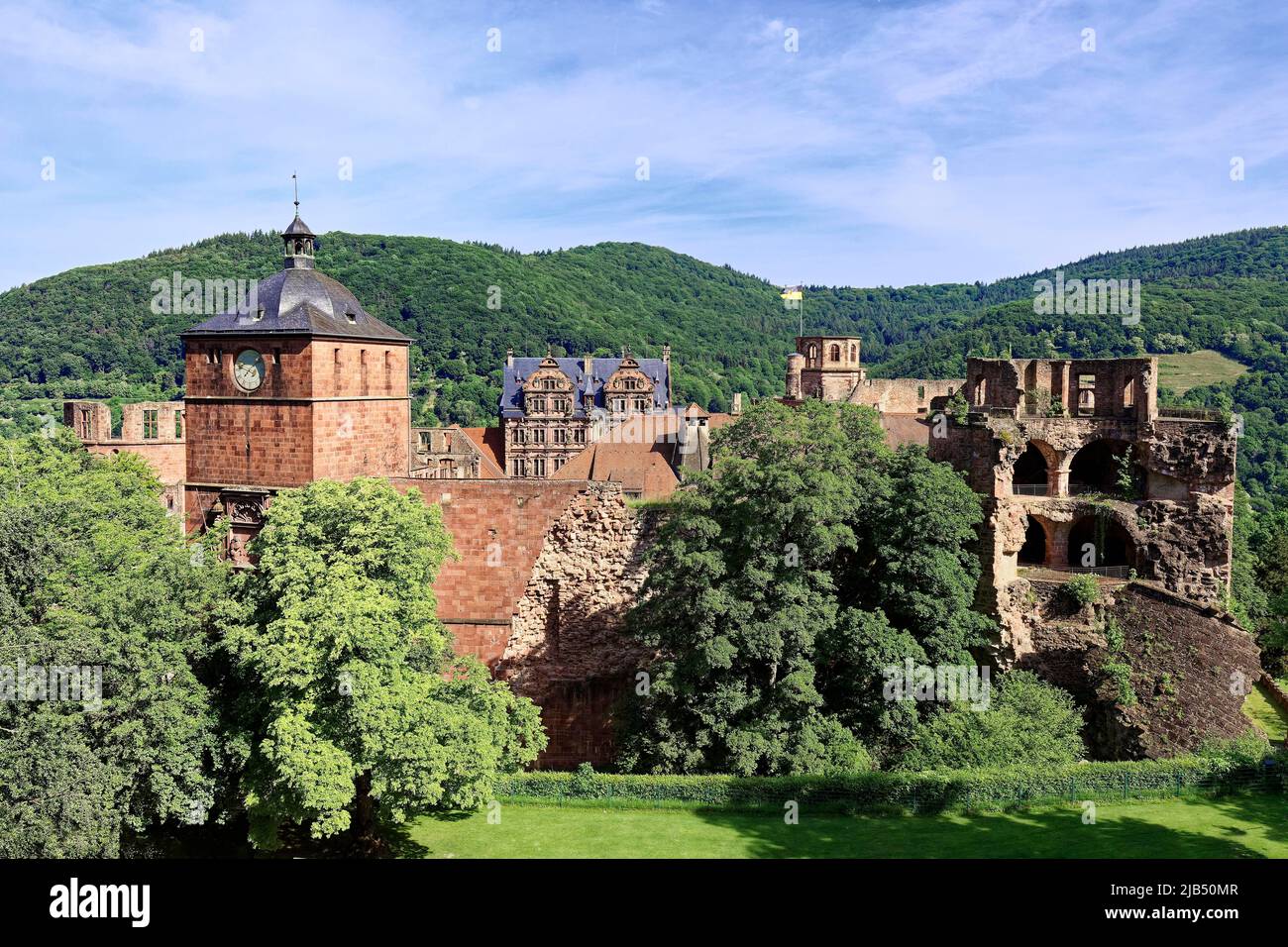 Heidelberg Castle, first mentioned in 1225, red sandstone from the ...