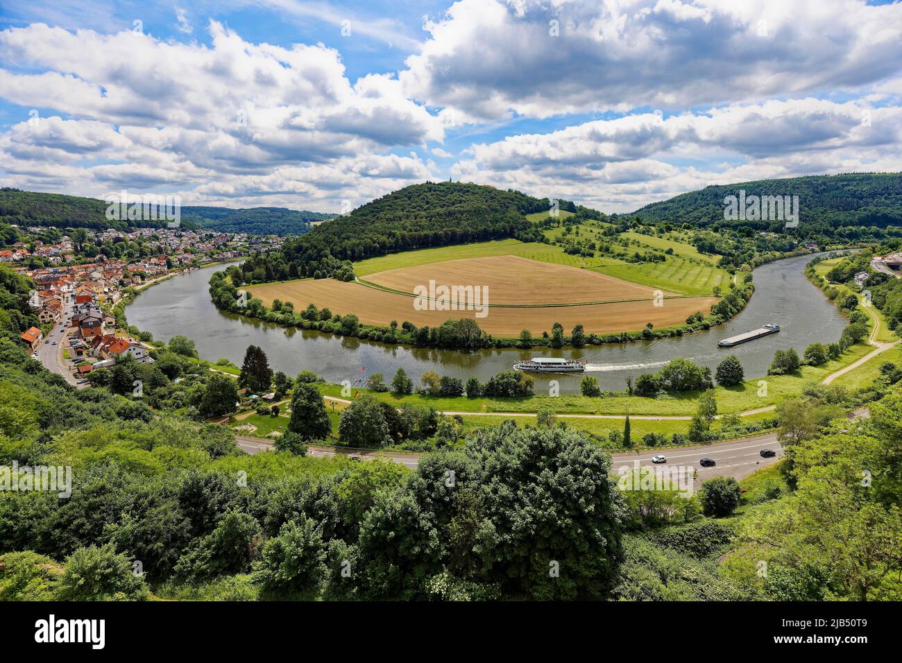 View from the lookout tower of the Hinterburg castle ruins onto the ...